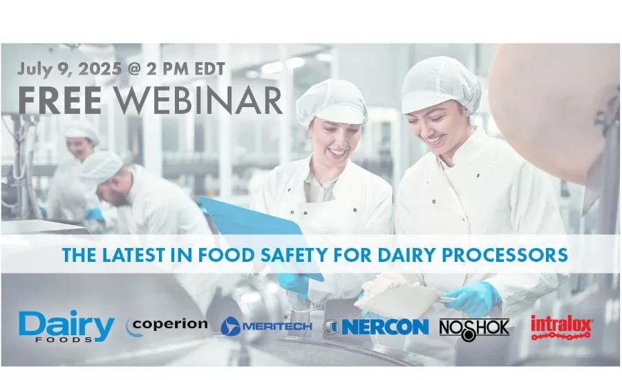 New Dairy Foods Food Safety webinar coming July 9